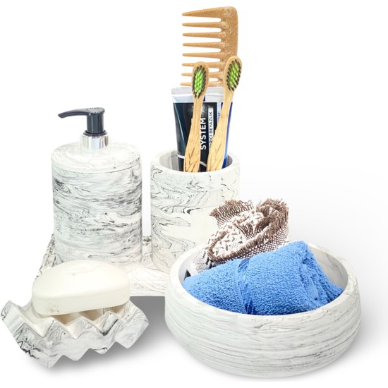 Chiko Mall 5 Li Banyo Aksesuar Seti Havluluklu - Tealight ve Fiyatı