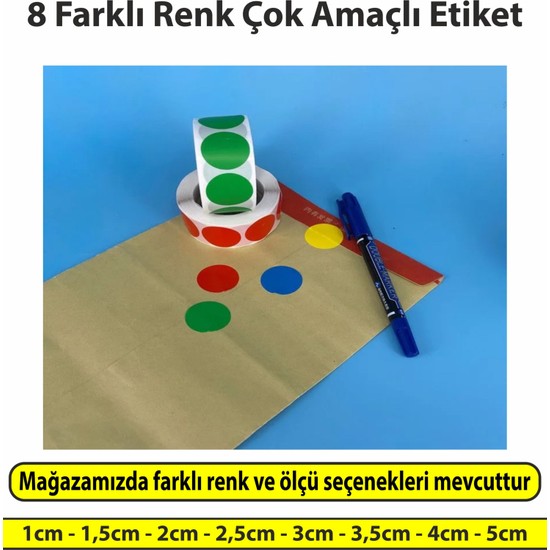 Sticker Design Karışık Renkli Etiket Çok Amaçlı Yuvarlak Fiyatı