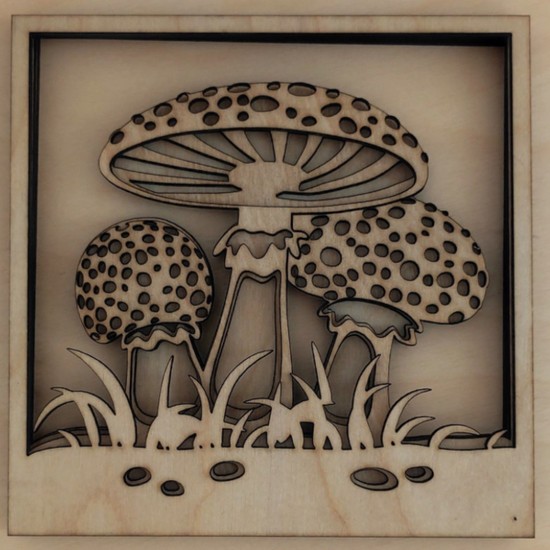 Cutline Lazer Kesim Ahşap Muhteşem Mantar Tablo Fiyatı