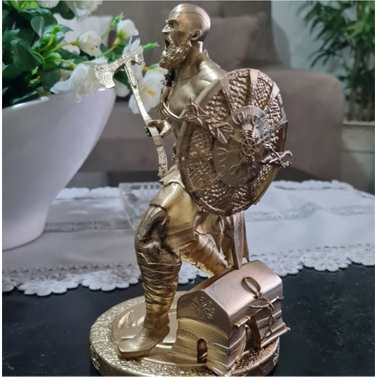 Ayyıldız Luxury Kratos God Of War Gold Varak Chracter Figure Fiyatı