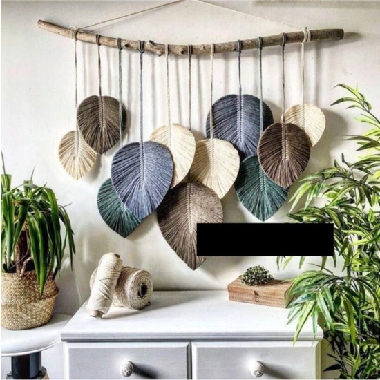 Macramelina El Yapımı Makrome Yaprak Duvar Süsü Fiyatı
