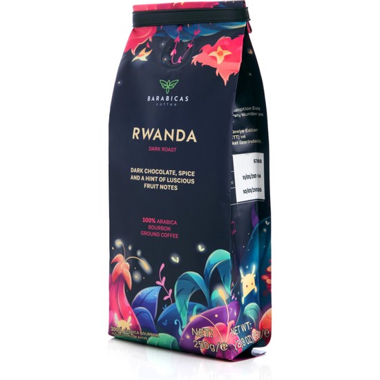 Barabicas Coffee Rwanda Arabica Bourbon Dark Roast Öğütülmüş Fiyatı