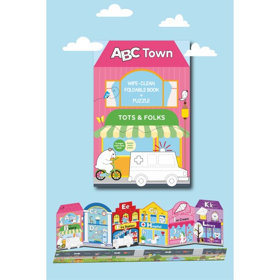 Abc Town Multi Activity Set, Wipe Clean Foldable Book and Kitabı