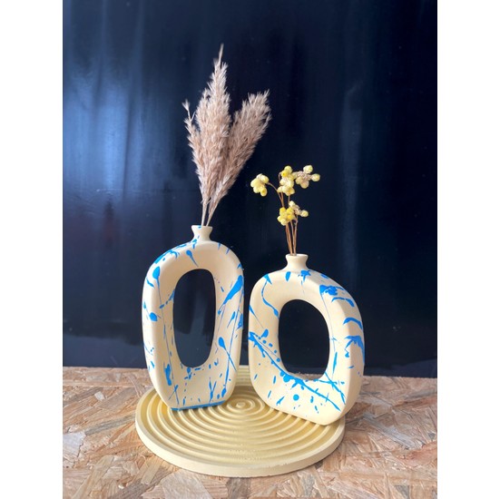 Momiko Tasarım 3lü Beton Dekoratif Salon Seti, Vazo Seti, Fiyatı