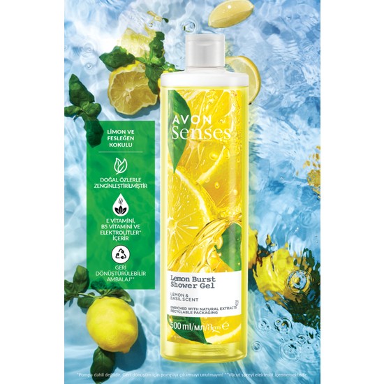Avon Senses Lemon Burst Limon ve Reyhan Kokulu Banyo Paketi Fiyatı