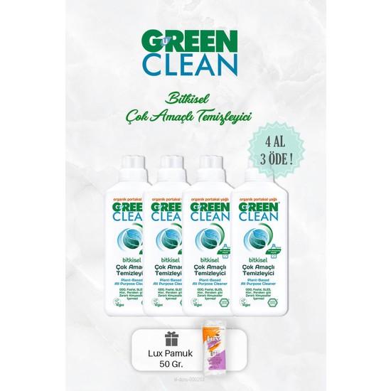 Green Clean 4 Al 3 Öde Bitkisel Çok Amaçlı Temizleyici 1000 Fiyatı