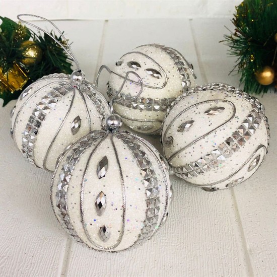 Zero Land - 4 Adet Luxury Seri Cici Top Ağaç Süsü Beyaz Fiyatı