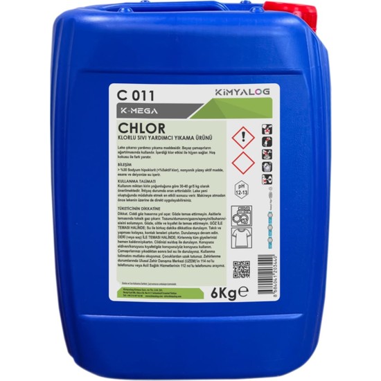 Kimyalog K-Mega Chlor Klorlu Sıvı Yardımcı Yıkama Ürünü 6 kg Fiyatı