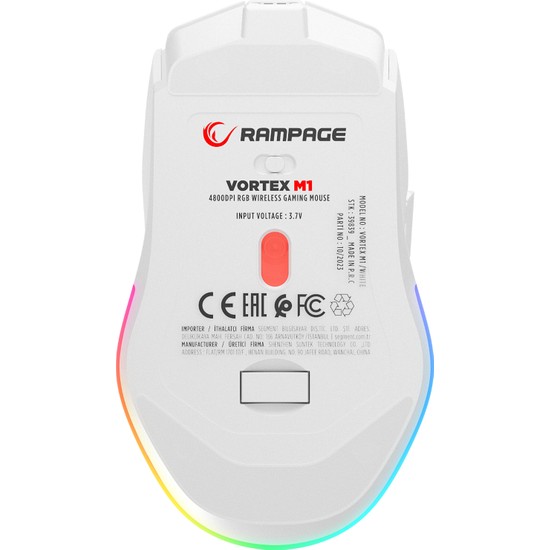 Rampage Vortex M1 Beyaz Rgb Ledli Makrolu Mouse USB Wireless Fiyatı