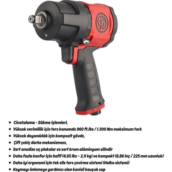 Chicago Pneumatic CP7748 Havalı Darbeli Bijon Somun Sıkma Fiyatı