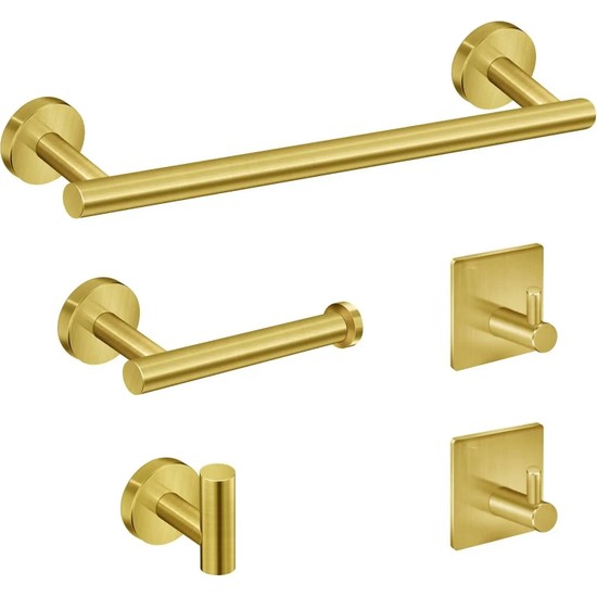 Mingjin Shop2 5 Adet Set Şerit Stili Paslanmaz Çelik Banyo Fiyatı