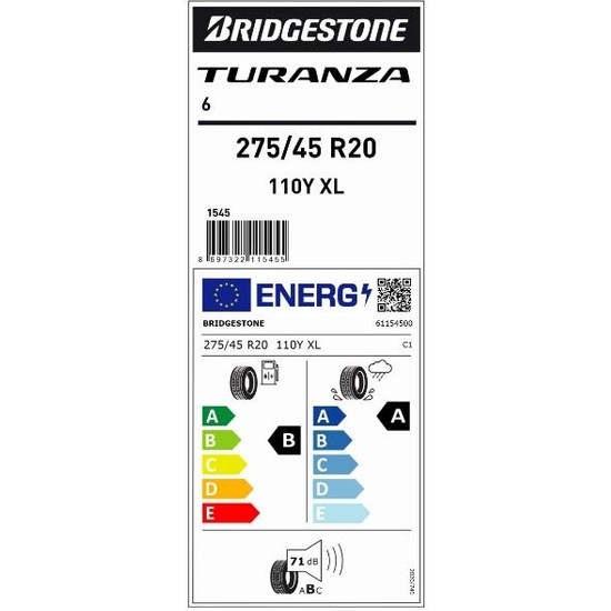 Bridgestone 275/45 R20 110Y Xl Turanza 6 Suv Yaz Lastiği Fiyatı