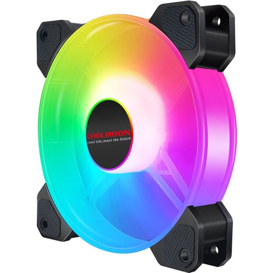 Coolmoon 12CM 6 Pin Rgb Kasa Fanı Işıklı Renkli Rainbow Fan Fiyatı