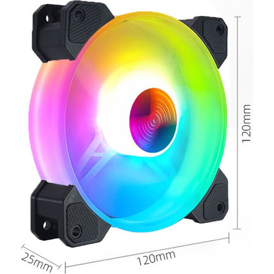 Coolmoon 12CM 6 Pin Rgb Kasa Fanı Işıklı Renkli Rainbow Fan Fiyatı