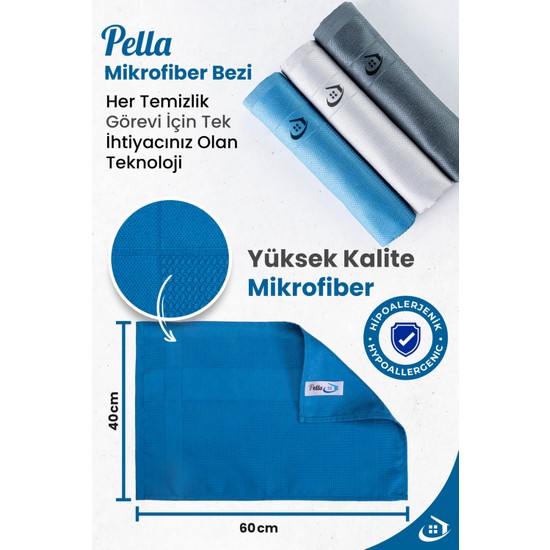 Pella 6 Lı Mikrofiber Temizlik Bezi, Cam, Araba Silme Bezi, Fiyatı