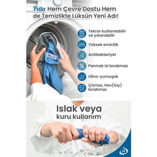Pella 6 Lı Mikrofiber Temizlik Bezi, Cam, Araba Silme Bezi, Fiyatı