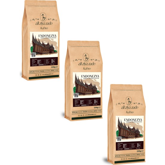 Ali Ziya Zade Endonezya Kahvesi Üçlü Avantaj Paketi 250 gr x Fiyatı