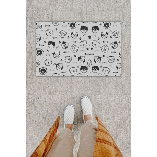 Modfex 3D Baskı Özel Tasarım Çoklu Kedi Bej Kapı Önü Fiyatı