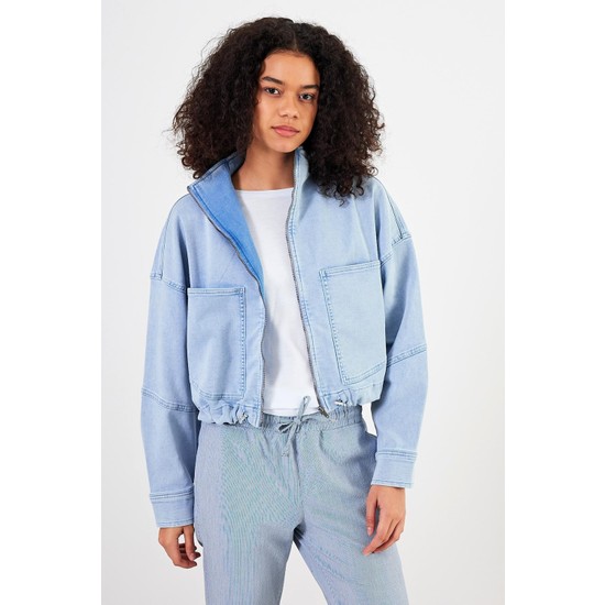 Vena Kadın Marla Sky Blue Oversize Geniş Kesim Jean Ceket Fiyatı
