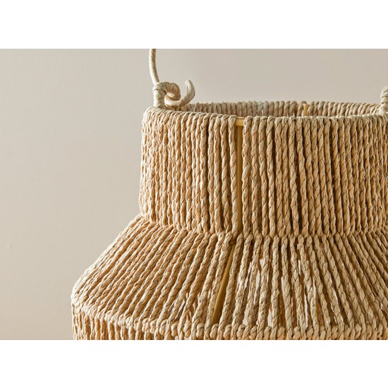 Nidage Metal Fiona Hasır Fener Natural 1 Bej Fiyatı