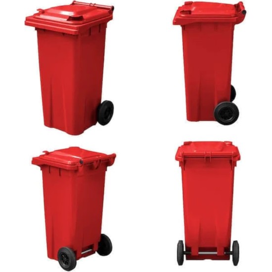 MCK Plus Mck Kırmızı Plastik Çöp Konteyneri 120 Litre Fiyatı