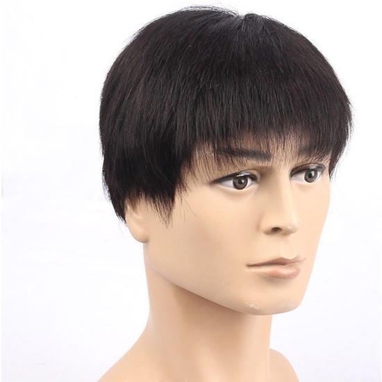 Waige Nyt Insan Saç Peruk Erkekler Için Kısa Düz Sentetik Fiyatı