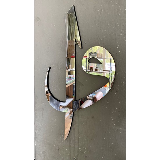 MYS Elif Vav Arapça Harf Islami Tablo Aynalı Duvar Dekor Fiyatı