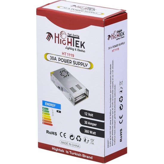 Hightek 12V 30A Smps Metal Kasa Adaptör HT-1119 Fiyatı