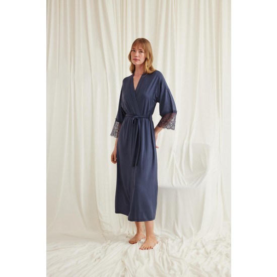 Monamise Kadın Dantelli Ve Kuşaklı Sabahlık 18549 Fiyatı