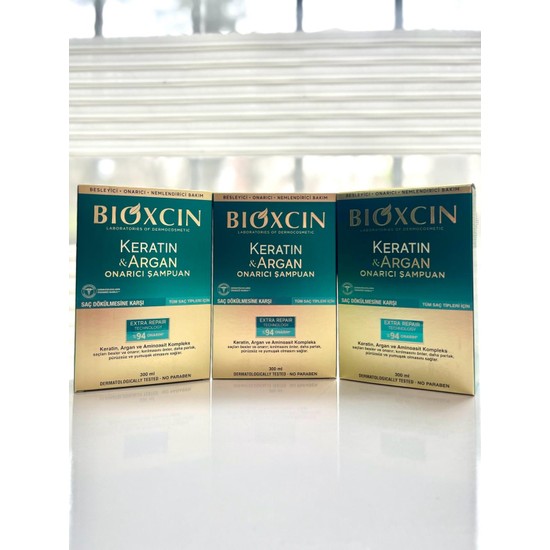 Bioxcin Keratin & Argan Onarıcı Şampuan 300 ml 3'lü Set Fiyatı