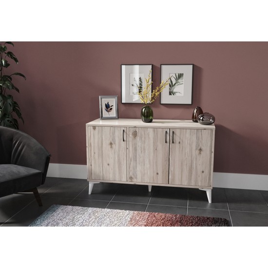 Sebor Beta 3 Kapaklı Çok Amaçlı Mdf Konsol - Tamamı Mdf Fiyatı