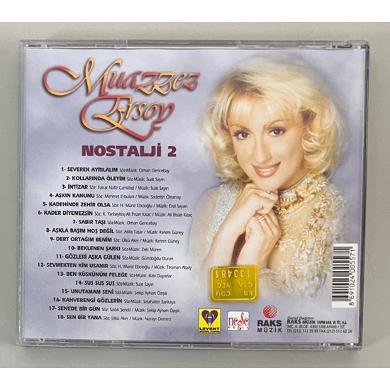 Muazzez Ersoy - Nostalji 2 CD Fiyatı - Taksit Seçenekleri