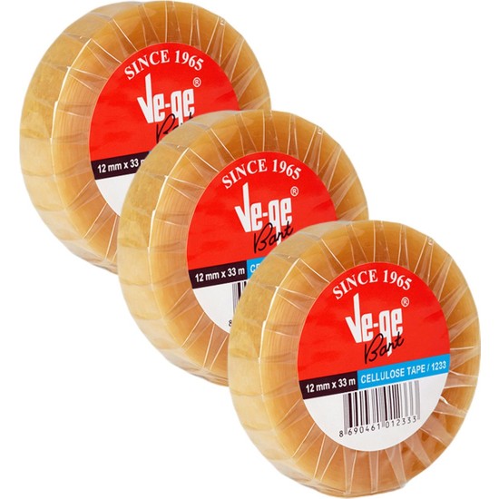 Ve-Ge 12X33 mt Selefon Bant(Cellulose Tape) 3 Adet Fiyatı