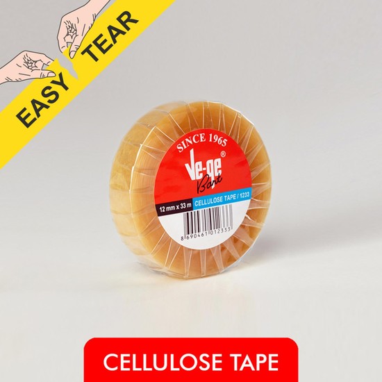 Ve-Ge 12X33 mt Selefon Bant(Cellulose Tape) 3 Adet Fiyatı