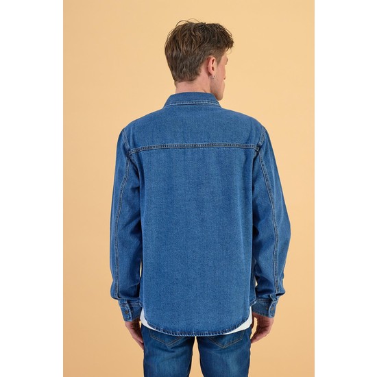 Vena Erkek Jason Dark Blue Oversize Jean Gömlek Ceket Fiyatı