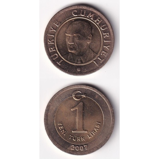 Benim Koleksiyonum 1 Yeni Türk Lirası (2007) Çil Eski Madeni Fiyatı