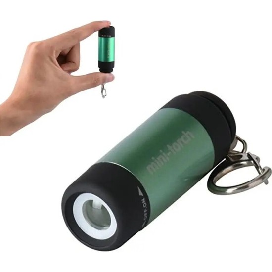 Xiyu Shop Yeşil Mini LED Cep El Feneri USB Şarj Edilebilir Fiyatı