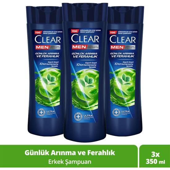 Clear Men Kepeğe Karşı Etkili Şampuan Günlük Arınma ve Ferahlık 350 ml ...