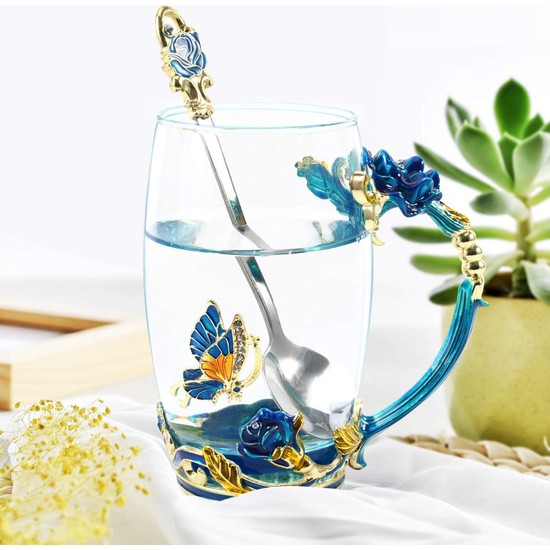 Raike 1 Adet Emaye Çiçek Çay Fincanı (Uzun Kelebek Kutu) Fiyatı