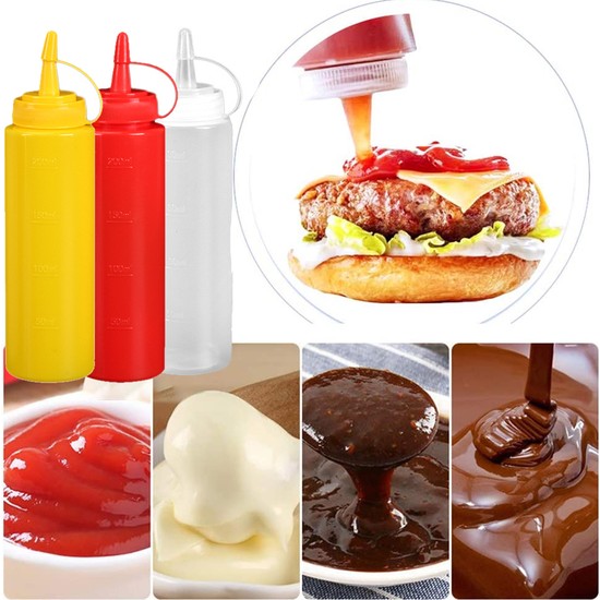 Jarke 2'li Plastik Salata Şişesi Sıkma Şişe - 240ML (Beyaz) Fiyatı