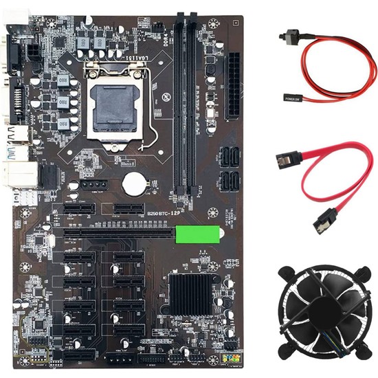 B250 Btc Madencilik Anakart Cpu Soğutma Fanı + Sata Kablosu Fiyatı