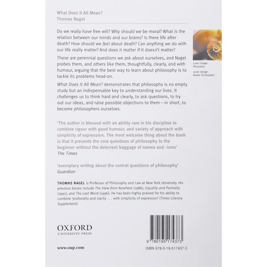 What Does It All Mean? By Thomas Nagel Kitabı ve Fiyatı