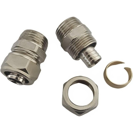 Kalde Pex ve Pert Mobil Boru Ekleme Nipeli Dış Dişli/erkek - Ø16X1/2" - Mobil Sistem Boru Bağlantı