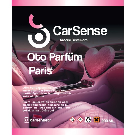 Carsense Oto Parfüm Paris - Sprey Araç Kokusu 200 ml Fiyatı