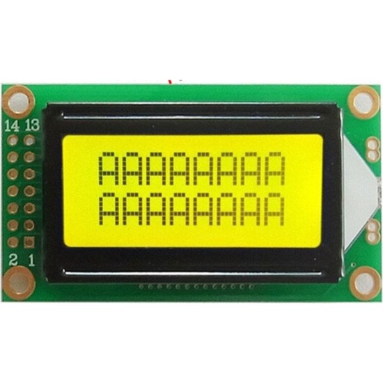 Robiz 0802A 2x8 Yeşil Karakter LCD Modül Display Ekran 5V Fiyatı