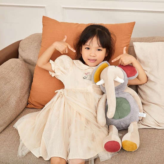 Cacao Lovely Supersoft Karft Stil Gri Bebek Fil Peluş, Fiyatı