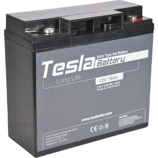 Tesla Akü 12V 18 Amper (Ah) Solar Jel Akü (Yeni Üretim) Fiyatı