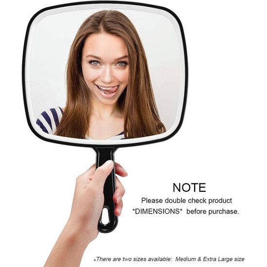 Raike Kozmetik Ayna Siyah Saplı Düz Kare Ayna (Yurt Fiyatı