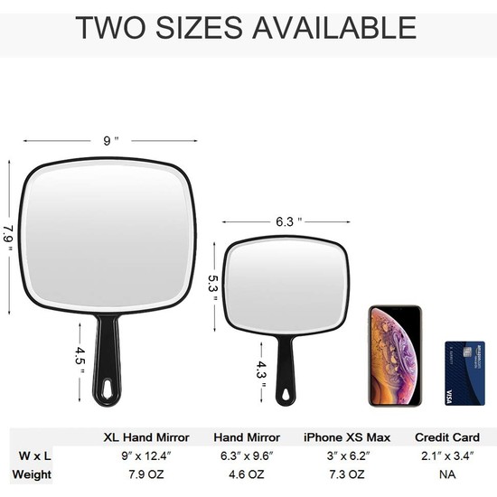 Raike Kozmetik Ayna Siyah Saplı Düz Kare Ayna (Yurt Fiyatı