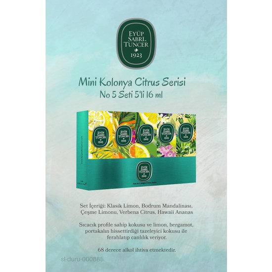 Eyüp Sabri Tuncer 3'lü Eyüp Sabri Tuncer Mini Kolonya Citrus Fiyatı